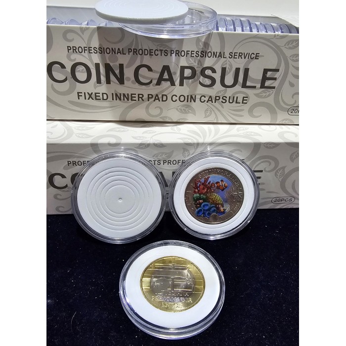 Rounded coin capsules with EVA Foam rings 46 mm Size: B